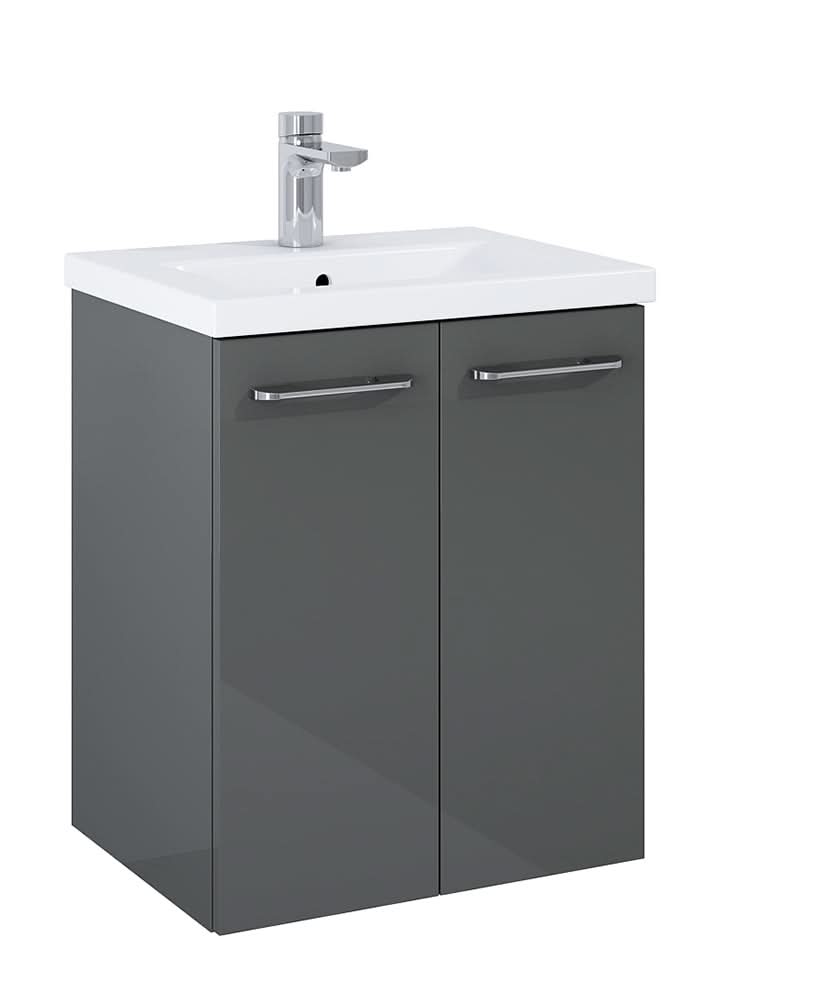 Sonas Grey 50Cm 2 Door Wall Hung Vanity Unit | Cork, Ireland - Toss Bryan