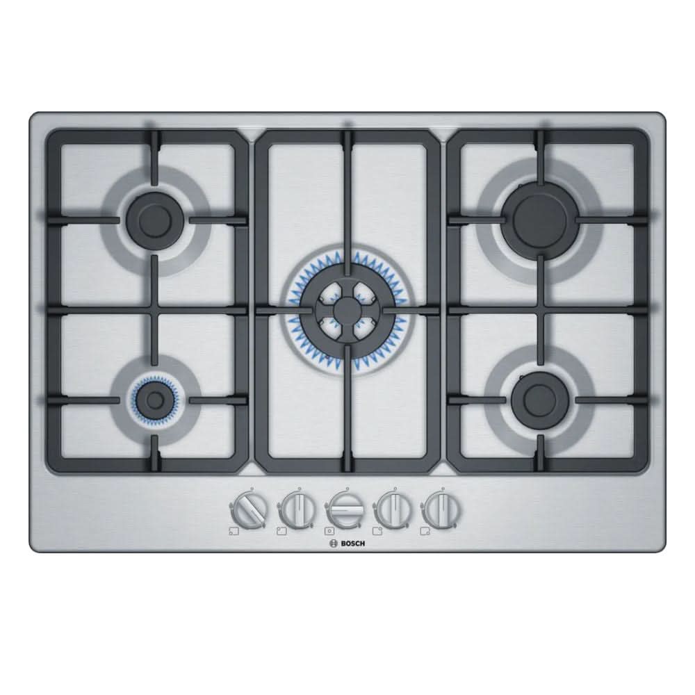 Bosch Series 4 Gas Hob | 75CM | Brushed Steel | PGQ7B5B90 - Toss Bryan