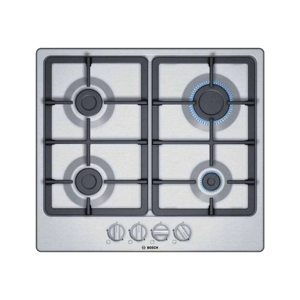 Bosch Series 4 Gas Hob | 60CM | Brushed Steel | PGP6B5B90 - Toss Bryan