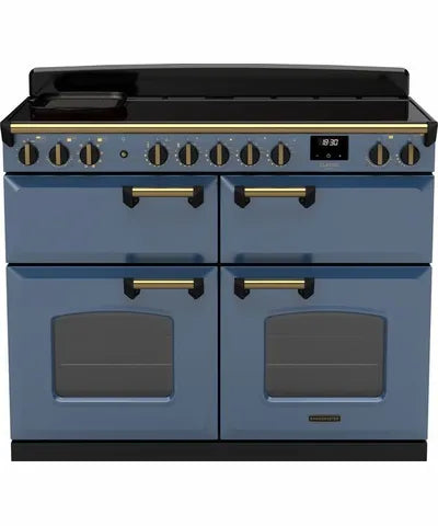 Rangemaster Classic Deluxe Bc 110 Induction Stone Blue with Antique Br ...