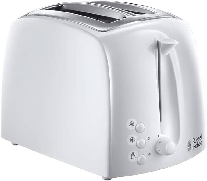 Russell Hobbs Textures 2 Slice Toaster, White - Cork - Toss Bryan