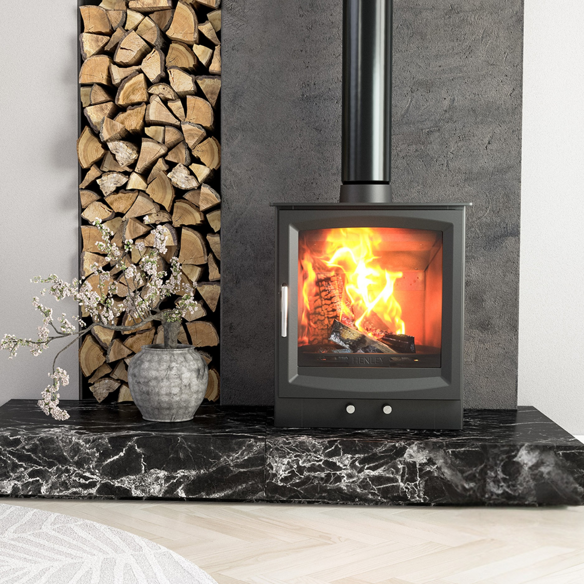 Henley Burnbright Multifuel Stove | 6.5kW | Matt Black | ST447 - Toss Bryan