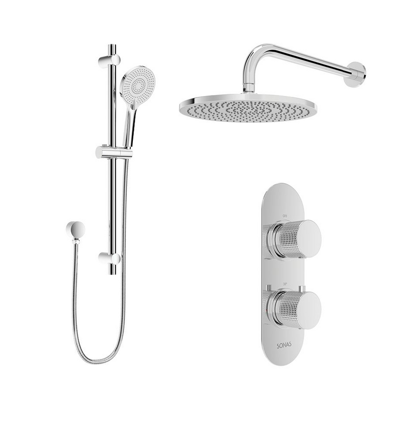 Sonas Alita Knurled Shower | Chrome USH0096- Cork, Ireland