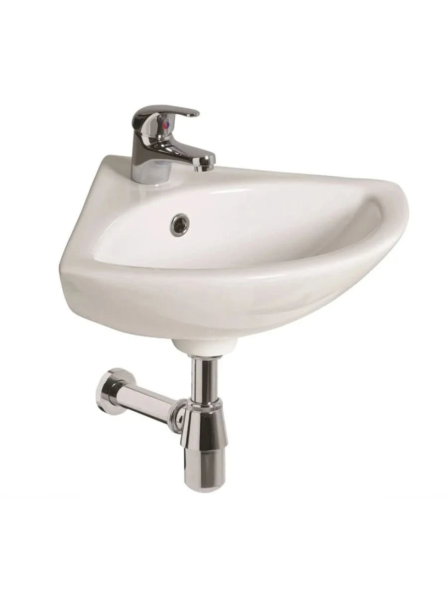 Sonas Strata 39Cm 1 Tap Hole Corner Wash Basin - Cork - Toss Bryan