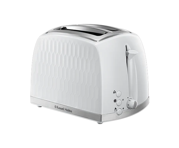 Russell Hobbs Honeycomb 2 Slice Toaster - White | 26060/RH - Toss Bryan